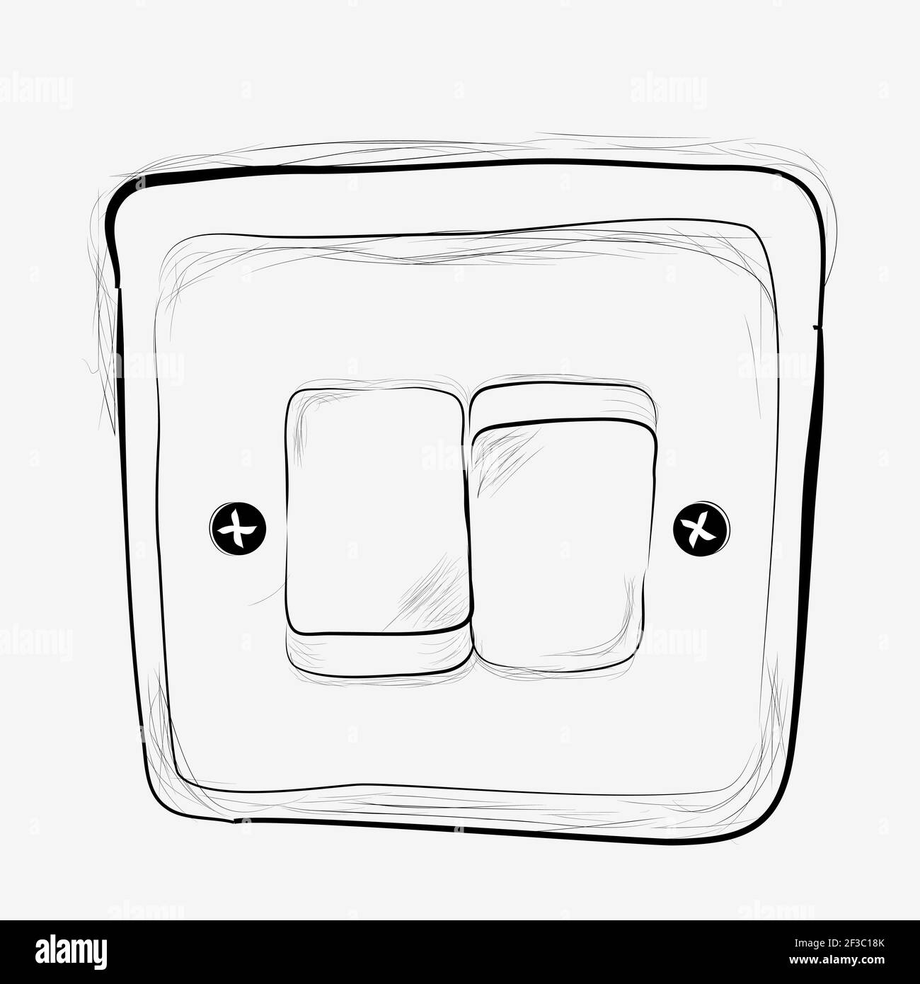 Vector Doodle Hand Draw Sketch on off Electricity Switch Stock Vector ...