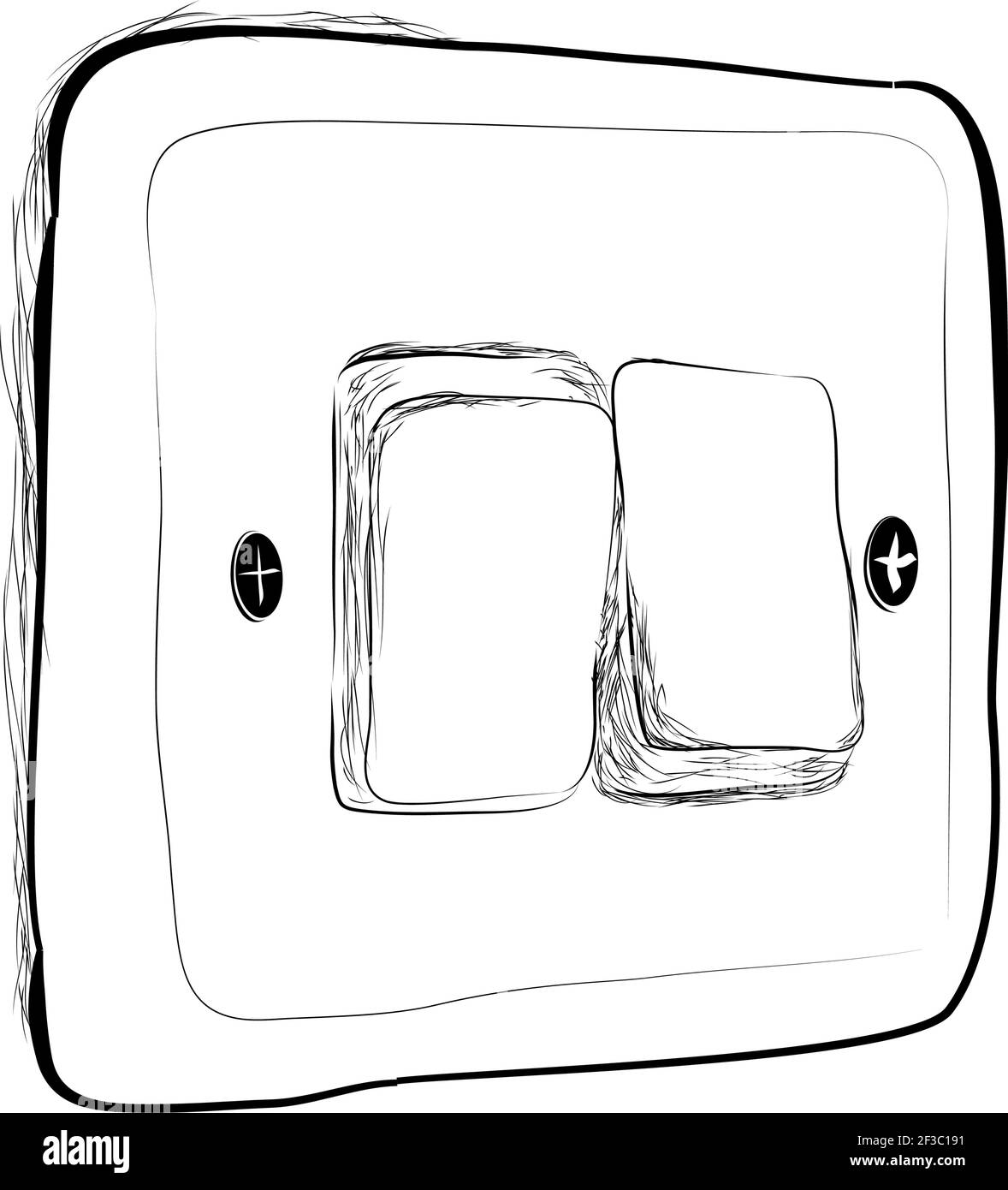 Vector Doodle Hand Draw Sketch on off Electricity Switch Stock Vector ...