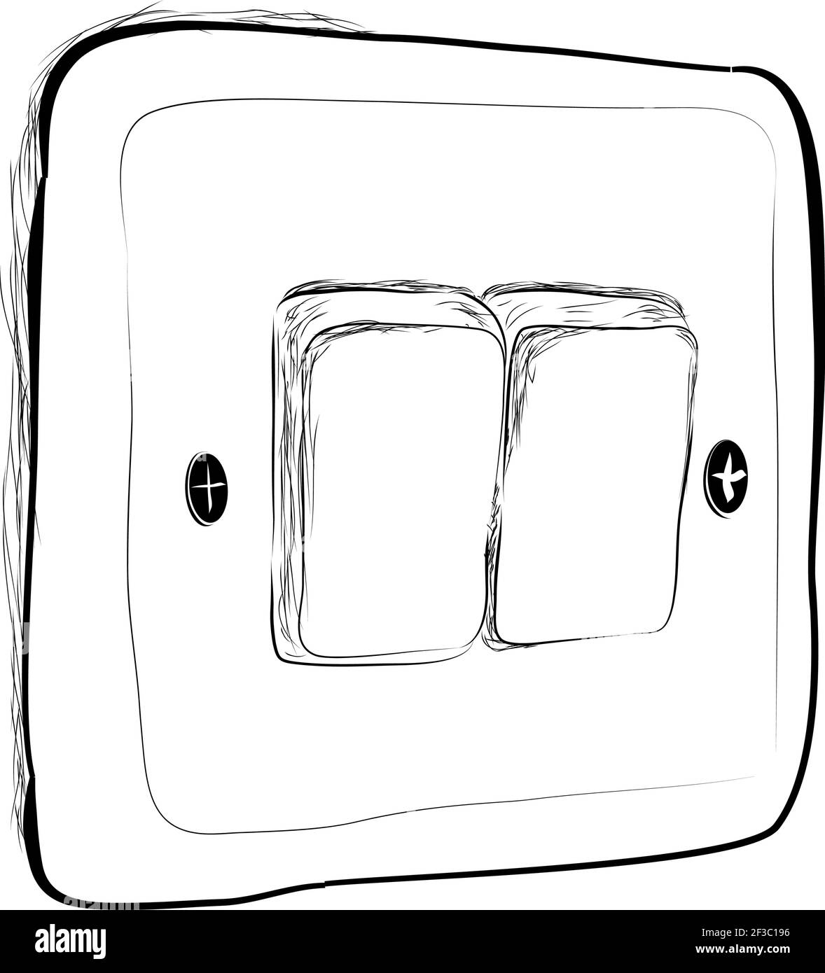 Vector Doodle Hand Draw Sketch on off Electricity Switch Stock Vector ...