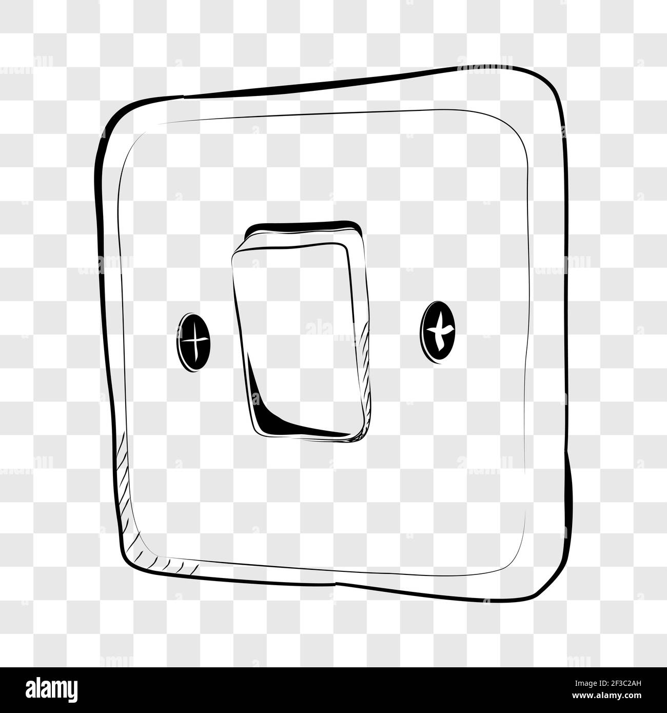 Vector Doodle Hand Draw Sketch on off Electricty Switch Stock Vector ...