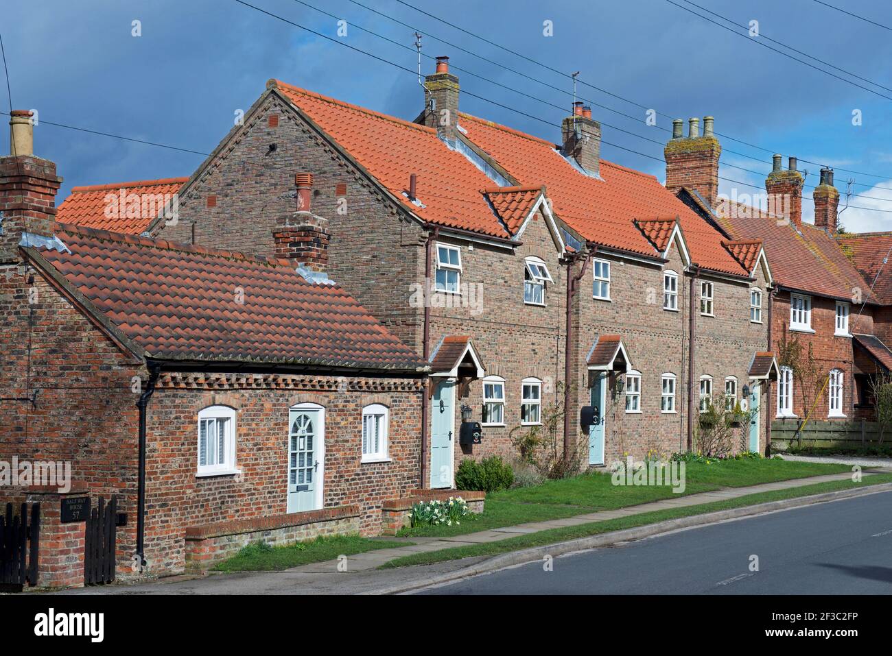 Cottages in the village of Wheldrake, North Yorkshire, England UK Stock ...