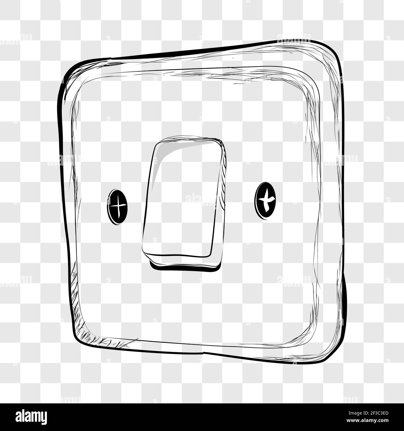 Vector Doodle Hand Draw Sketch on off Electricty Switch Stock Vector ...