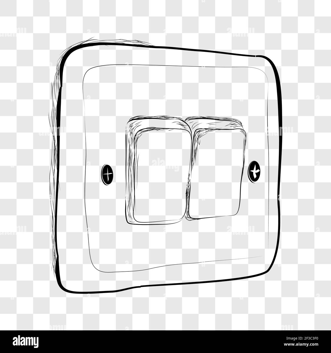 Vector Doodle Hand Draw Sketch on off Electricty Switch Stock Vector ...