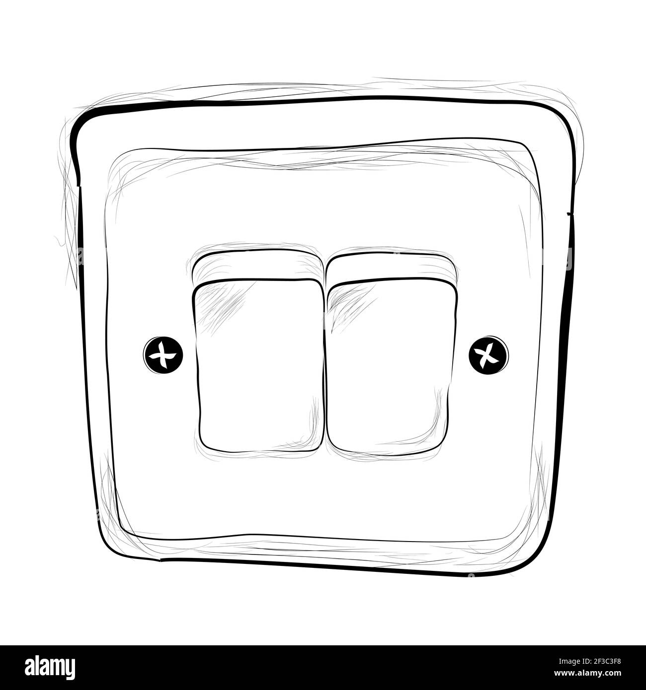 Vector Doodle Hand Draw Sketch on off Electricity Switch Stock Vector ...