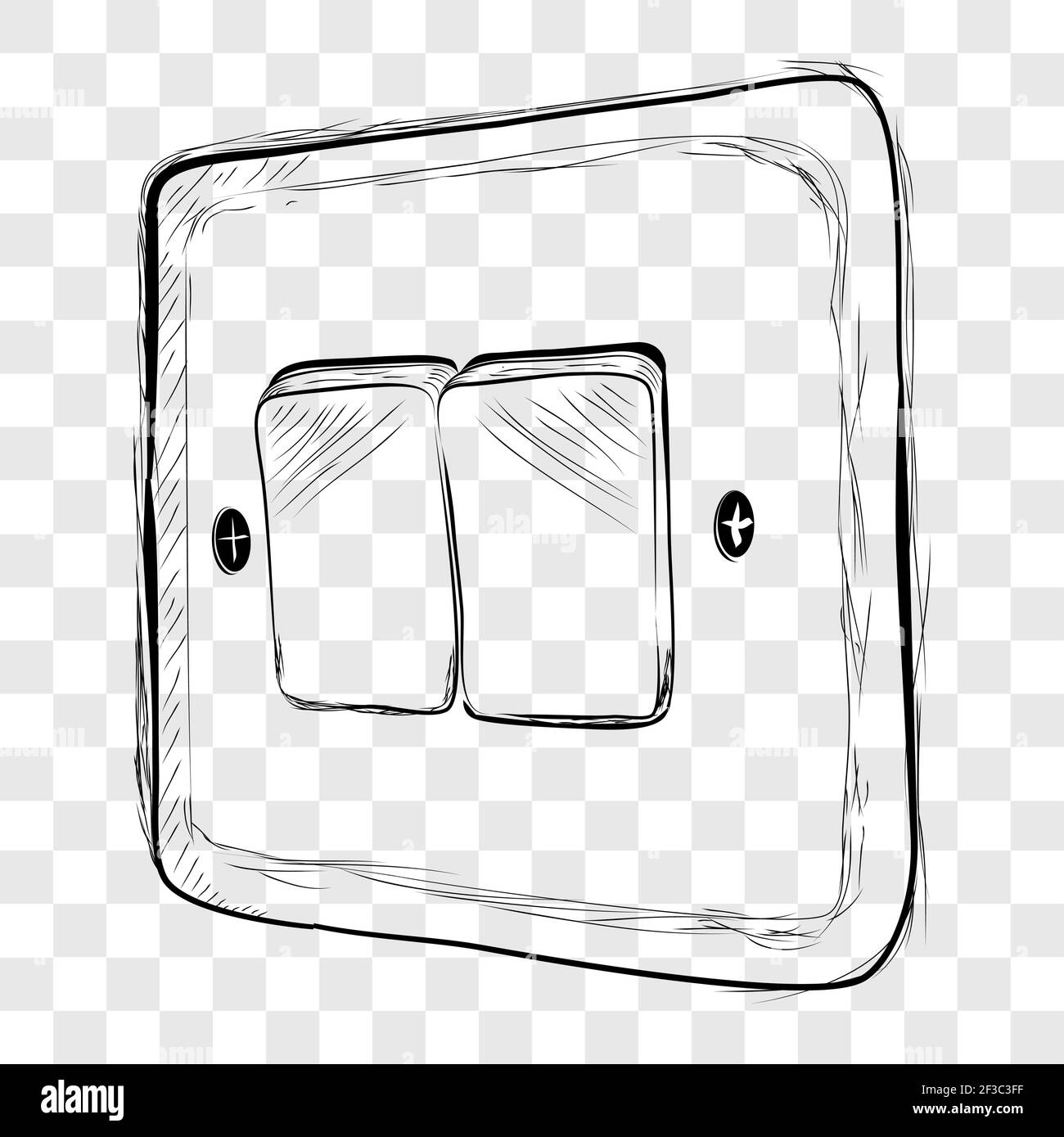 Vector Doodle Hand Draw Sketch on off Electricty Switch Stock Vector ...