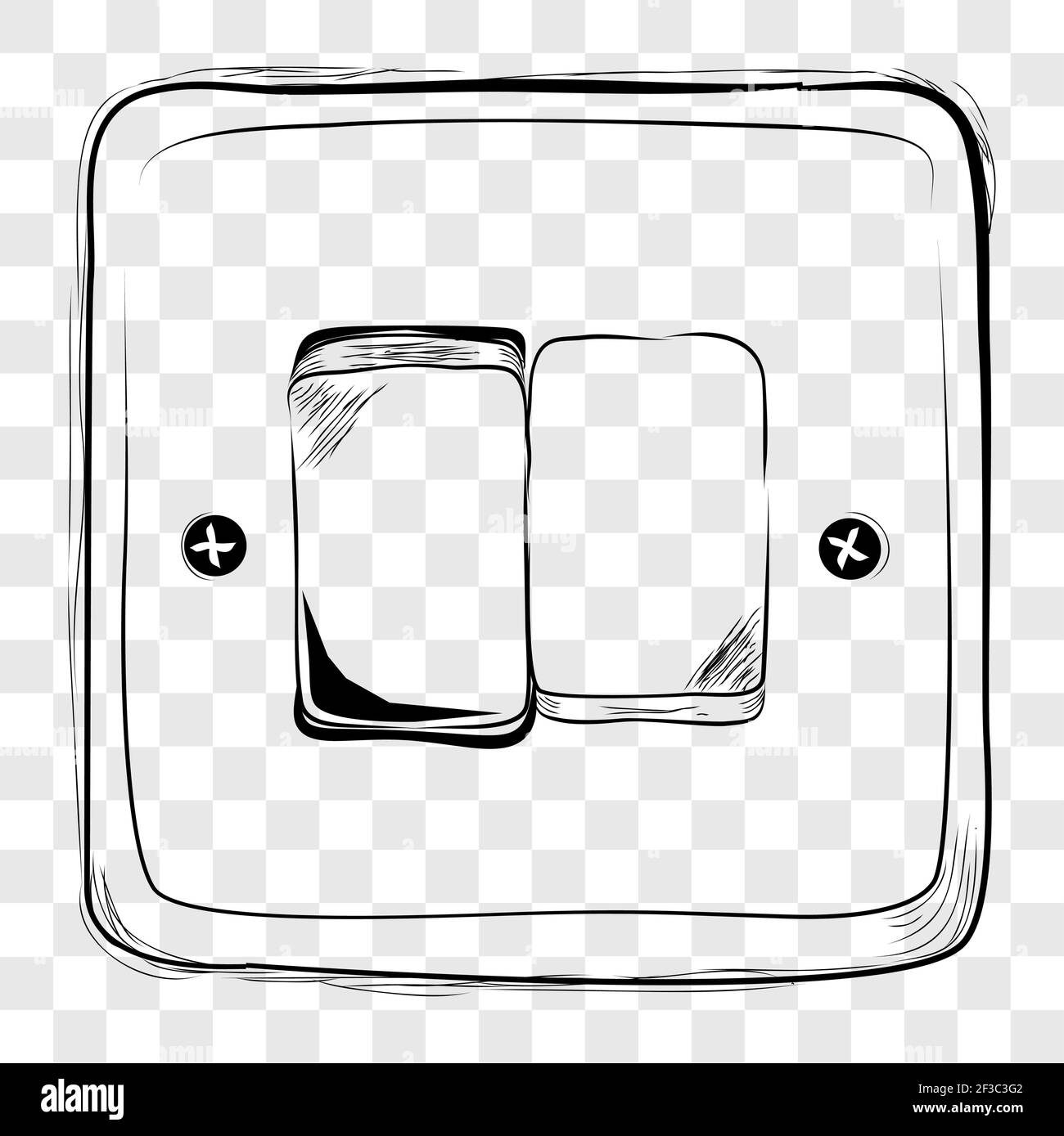 Vector Doodle Hand Draw Sketch on off Electricty Switch Stock Vector ...