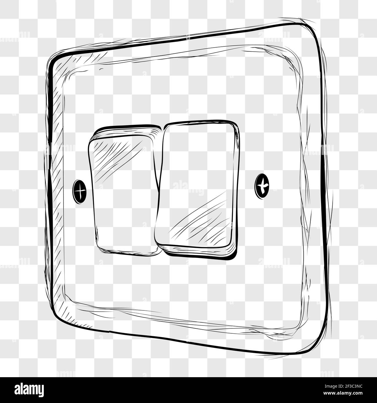 Vector Doodle Hand Draw Sketch on off Electricty Switch Stock Vector ...