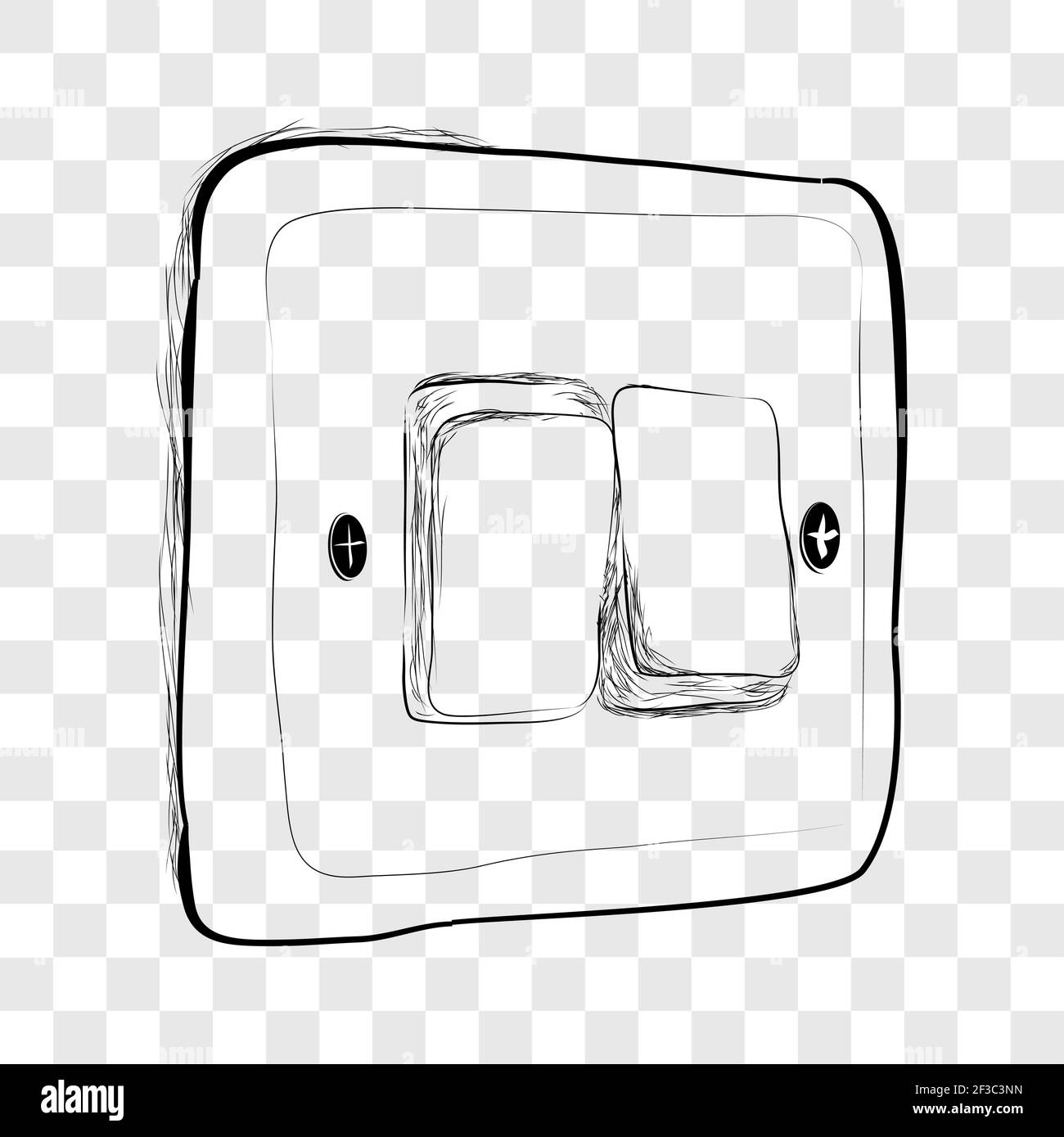 Vector Doodle Hand Draw Sketch on off Electricty Switch Stock Vector ...