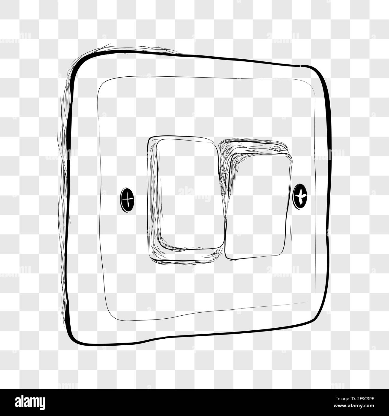 Vector Doodle Hand Draw Sketch on off Electricty Switch Stock Vector ...