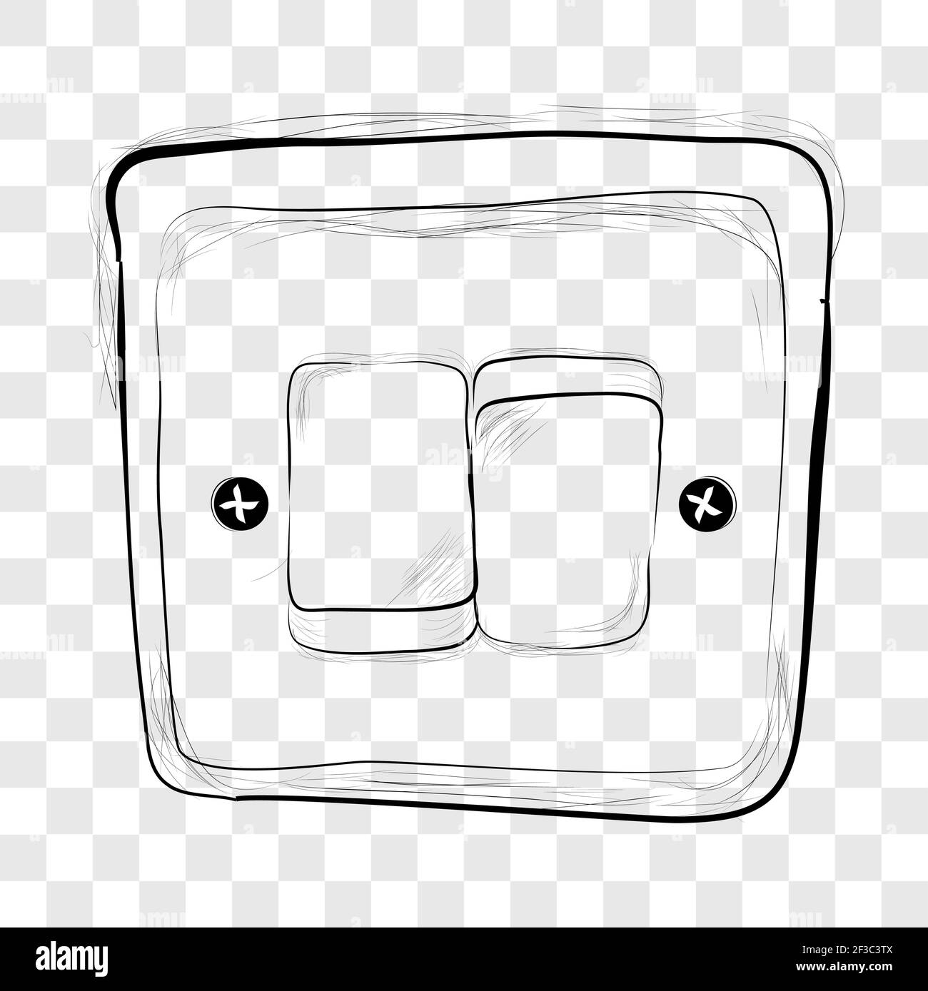 Vector Doodle Hand Draw Sketch on off Electricty Switch Stock Vector ...