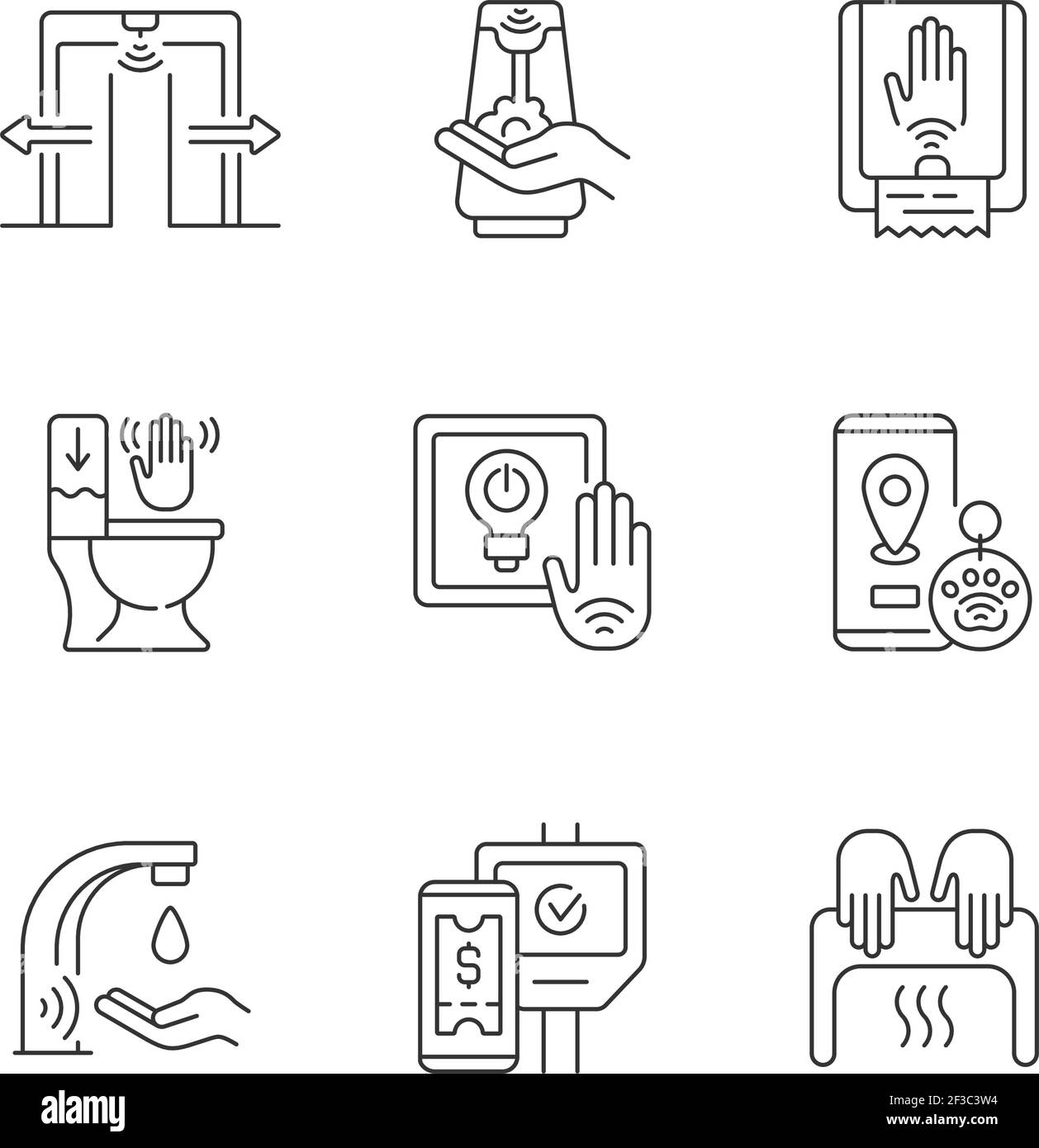 Contactless technology linear icons set Stock Vector Image & Art - Alamy