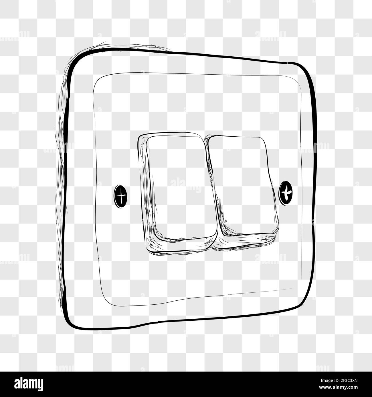 Vector Doodle Hand Draw Sketch on off Electricty Switch Stock Vector ...