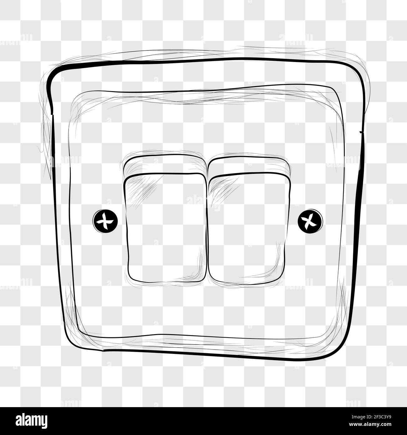 Vector Doodle Hand Draw Sketch on off Electricty Switch Stock Vector ...