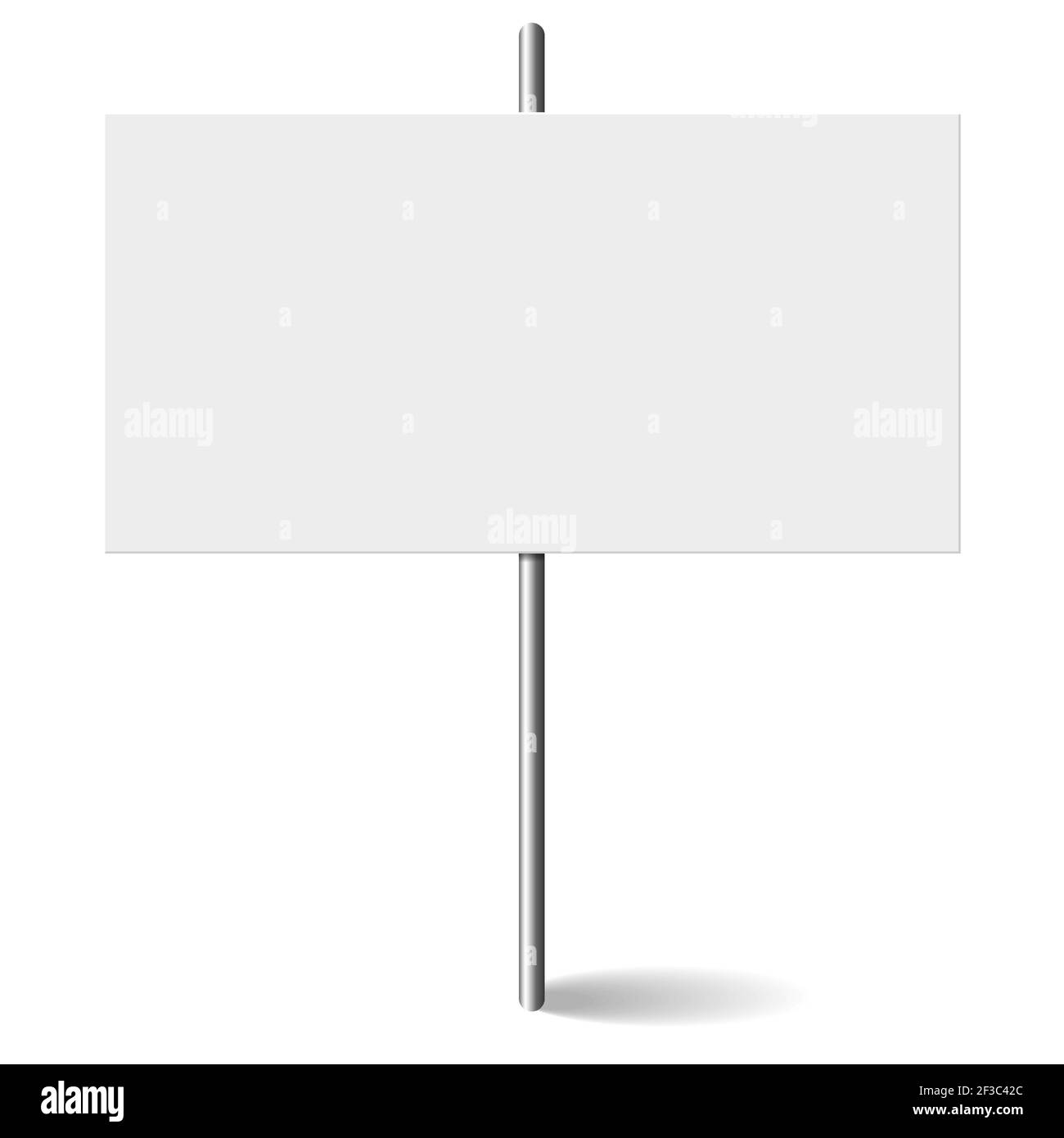 Blank banner mock up on metal stick. Protest placard, public ...