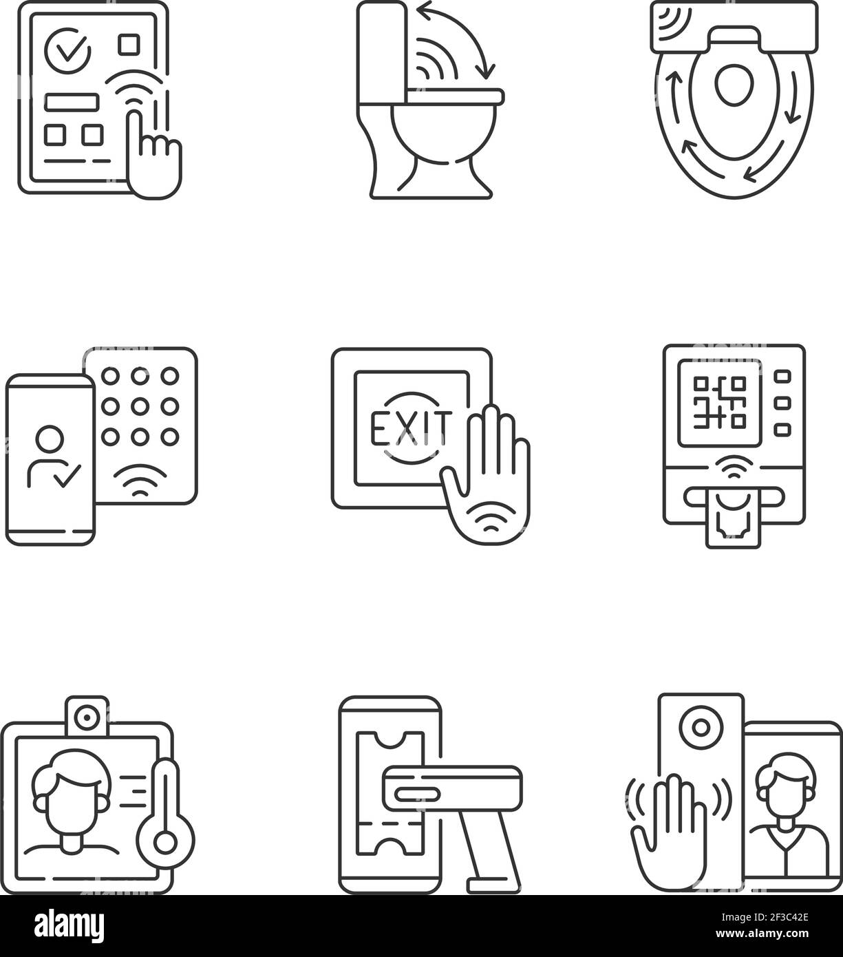 Automatic technology icon set Black and White Stock Photos & Images - Alamy