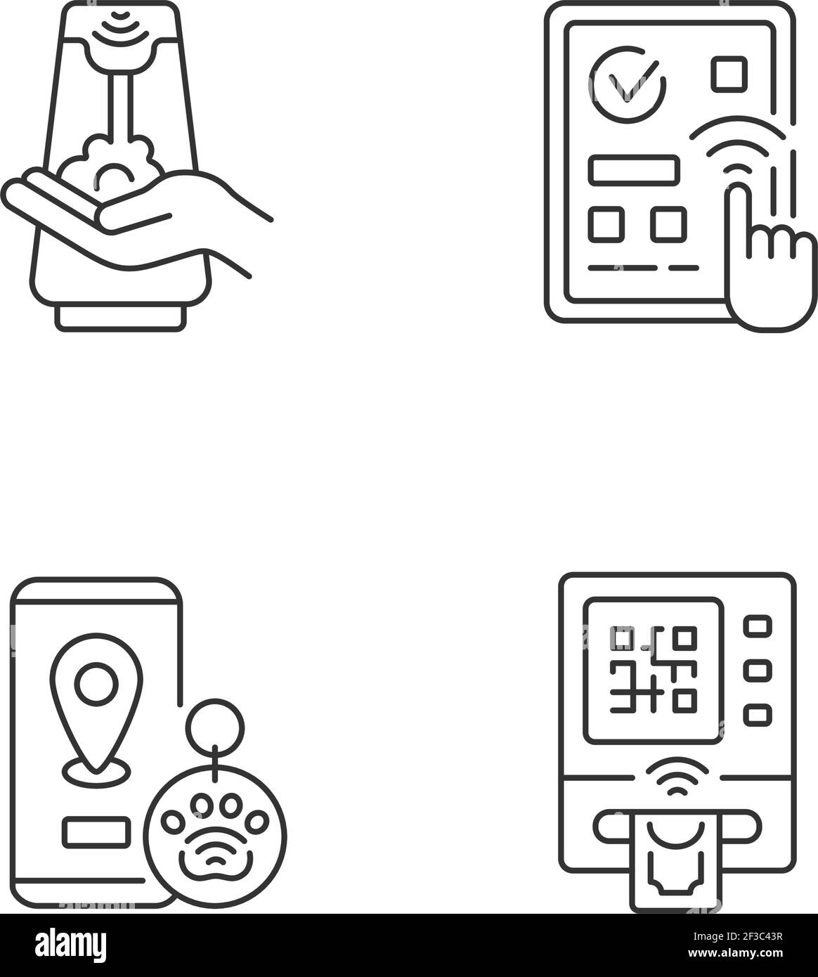 Contactless technology linear icons set Stock Vector Image & Art - Alamy