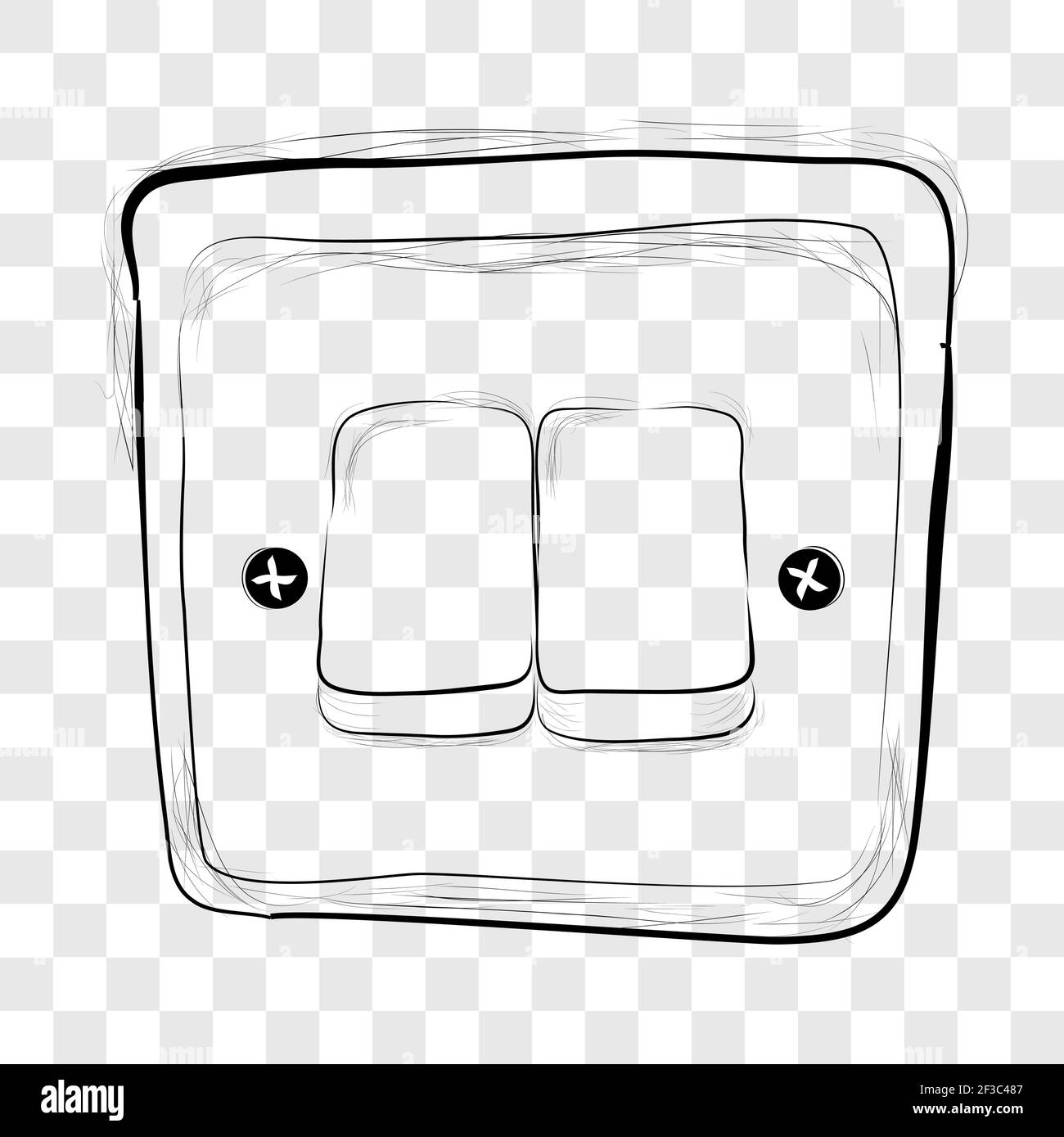 Vector Doodle Hand Draw Sketch on off Electricty Switch Stock Vector ...