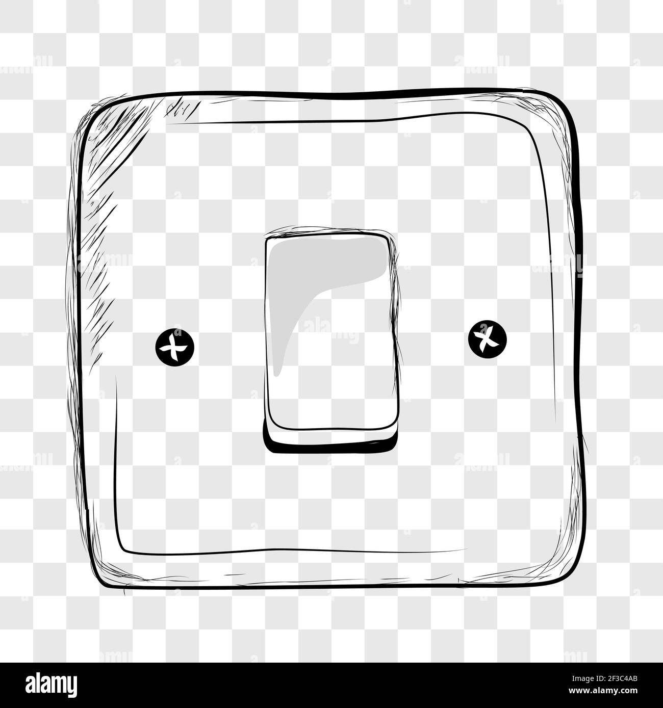 Vector Doodle Hand Draw Sketch on off Electricty Switch Stock Vector ...