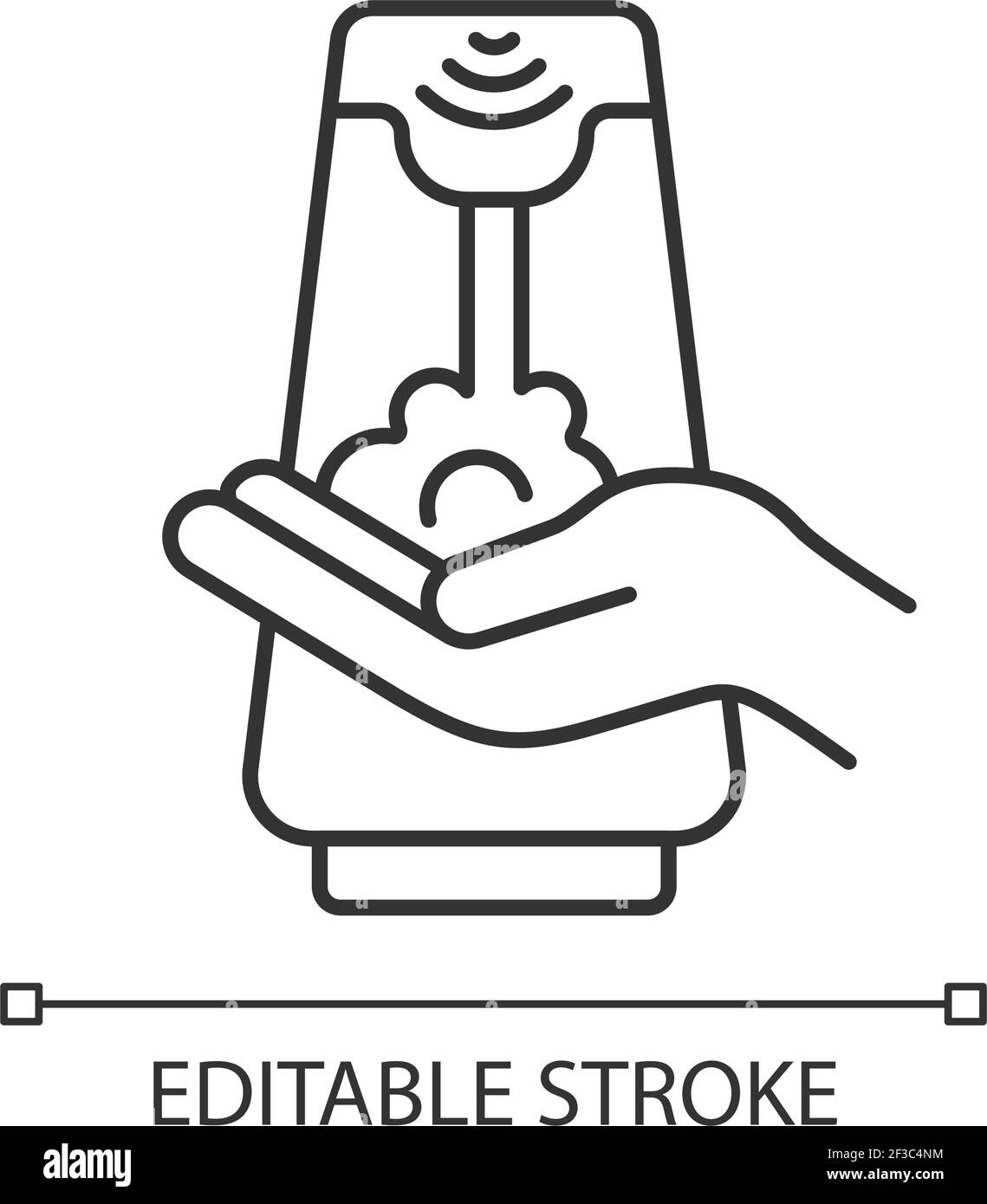 Touchless soap dispenser linear icon Stock Vector Image & Art - Alamy