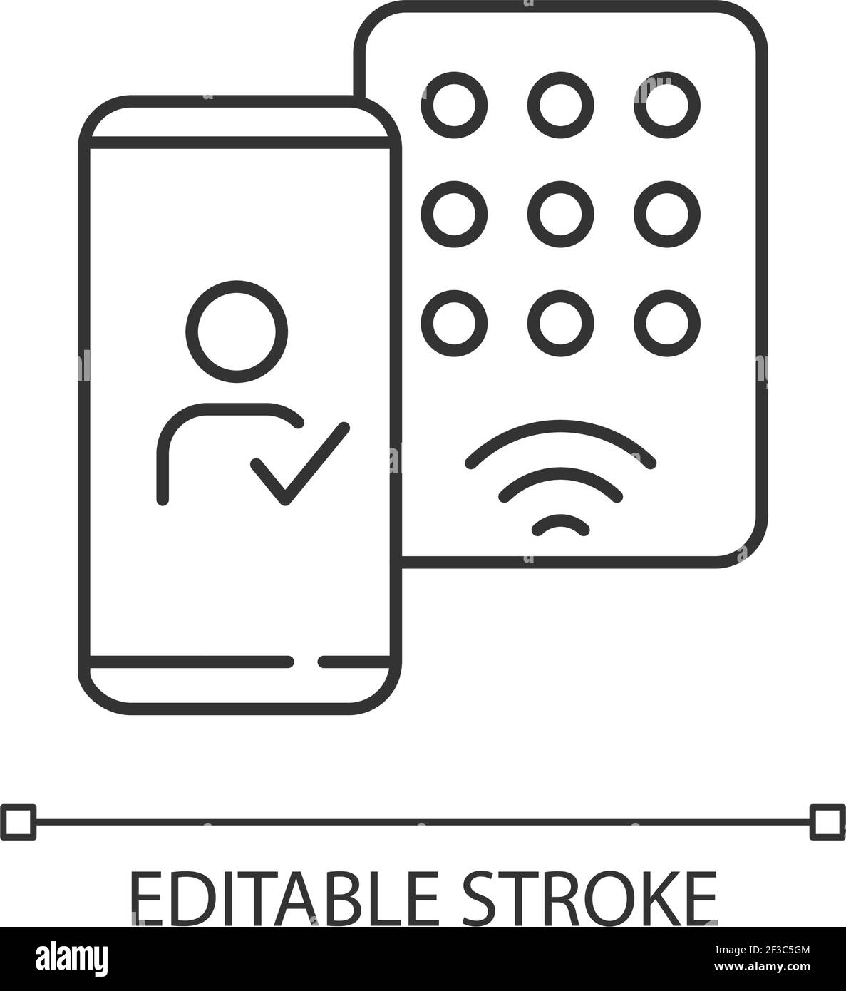 Detecting mobile credentials linear icon Stock Vector Image & Art - Alamy