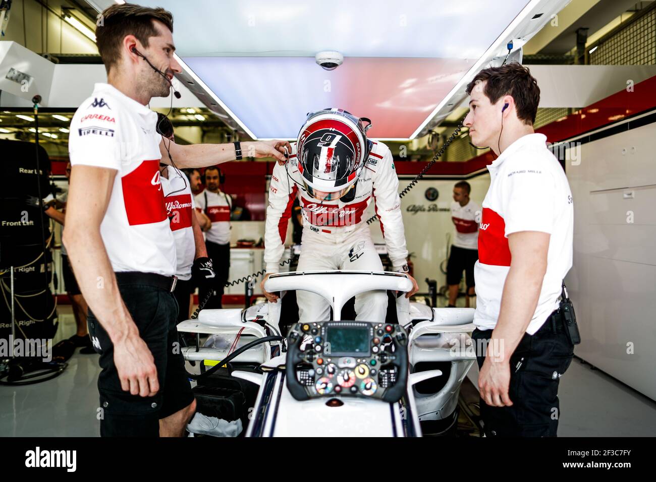 Leclerc Charles Mco Alfa Romeo Sauber F1 Team C37 Portrait Garage