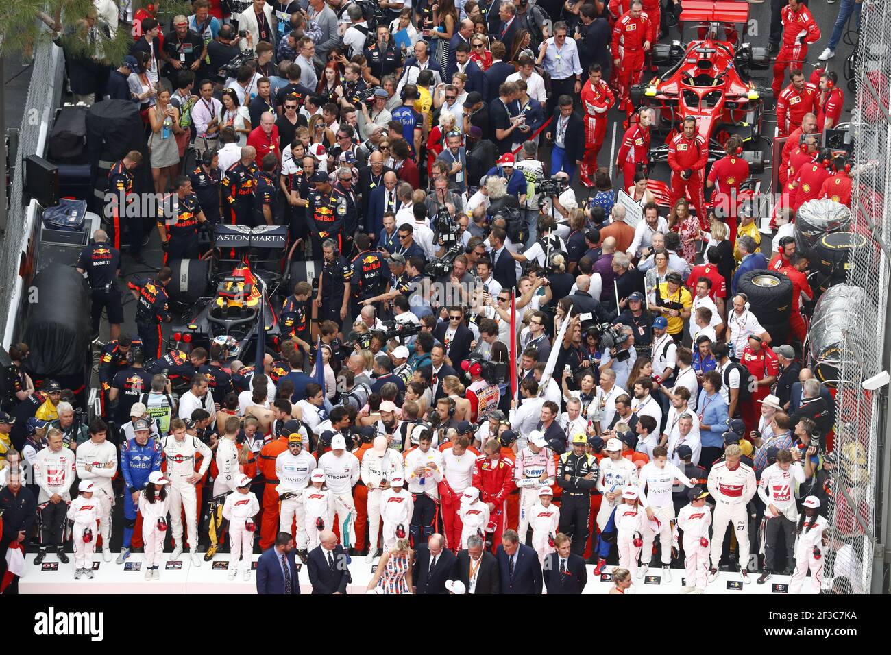 Starting grid during National Anthem during the 2018 Formula One World ...