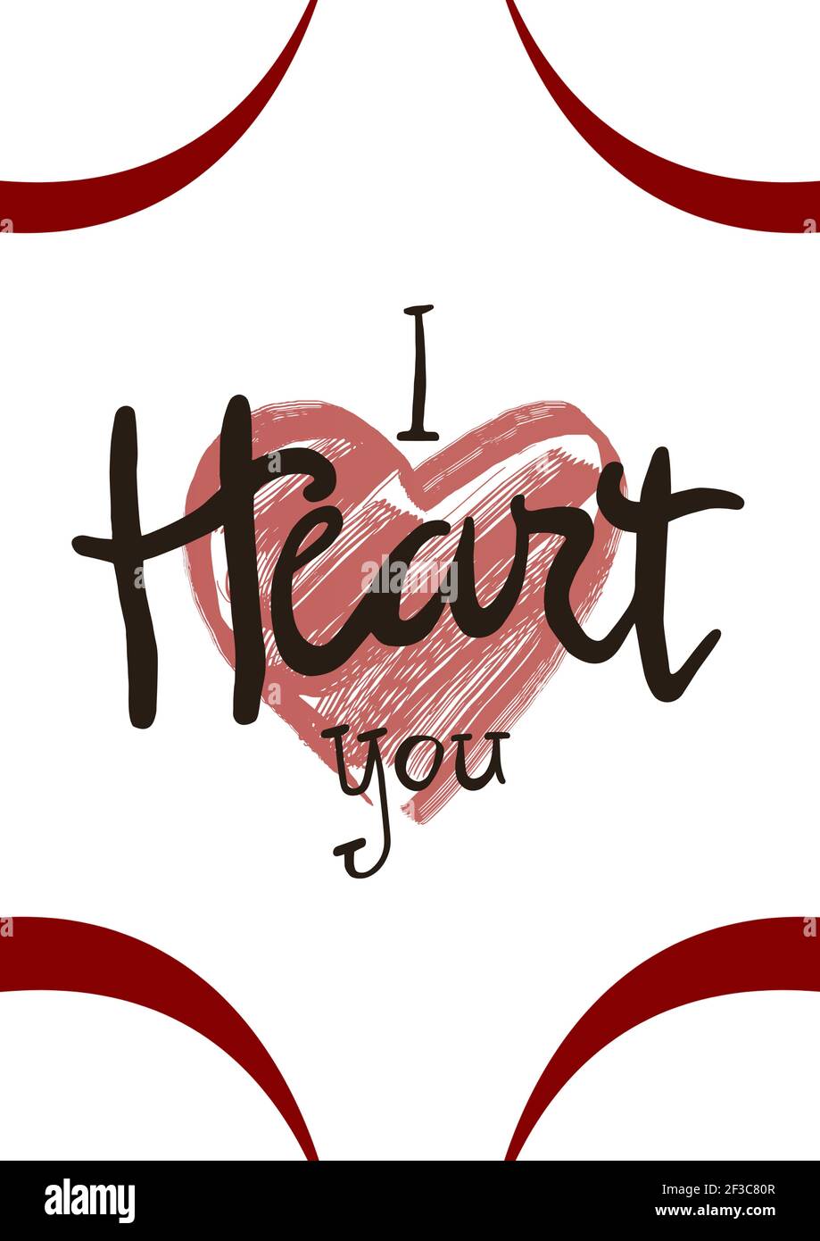 Digitally generated image of i heart you over heart red against blue ...