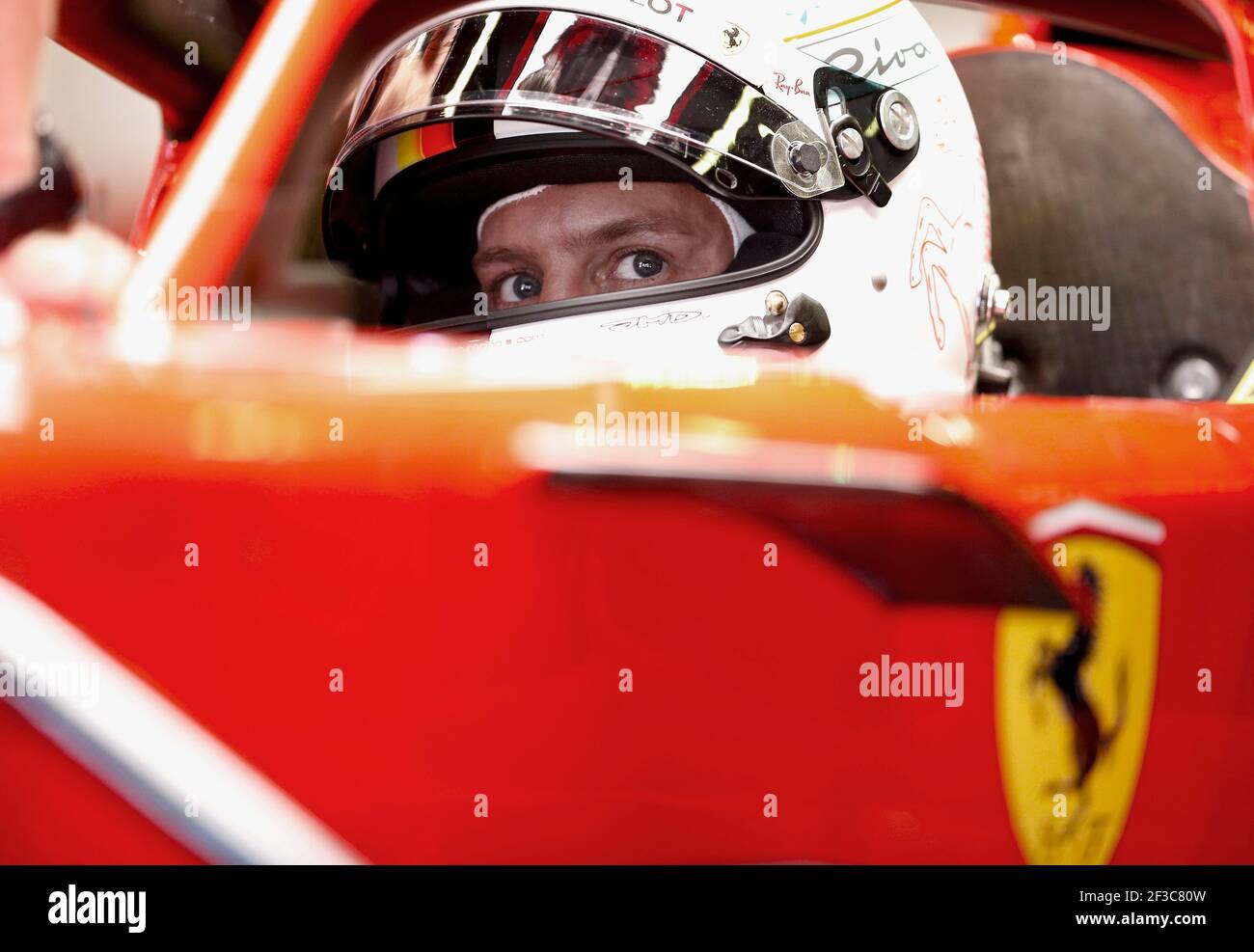 VETTEL Sebastian (ger), Scuderia Ferrari SF71H, portrait cockpit during ...