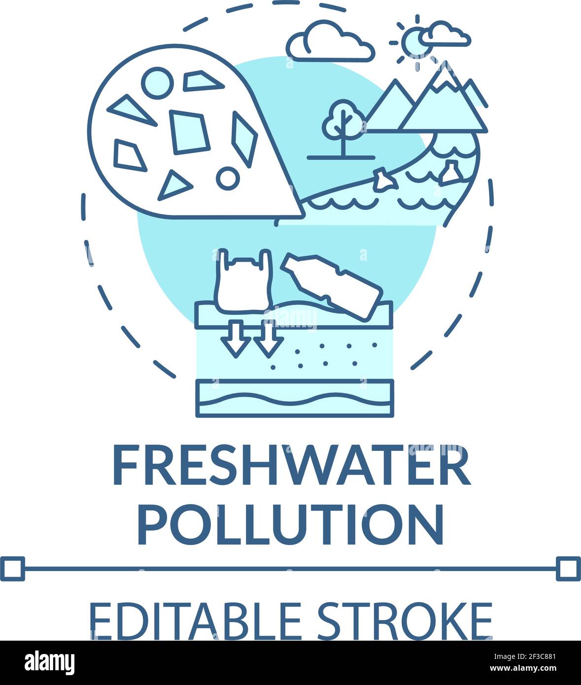 Freshwater pollution concept icon Stock Vector Image & Art - Alamy