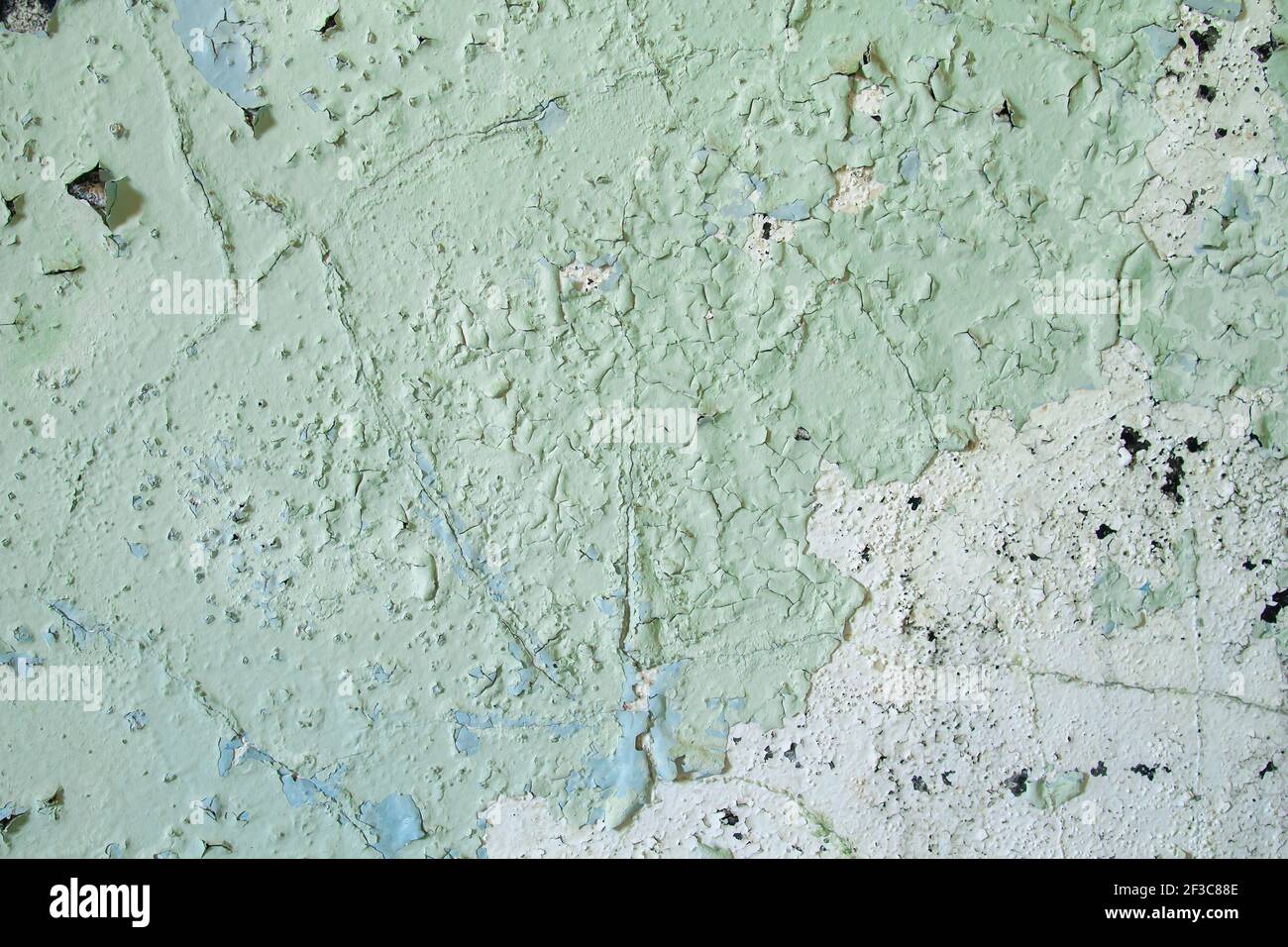 Old wall with green peeling paint, grunge background or texture Stock Photo - Alamy