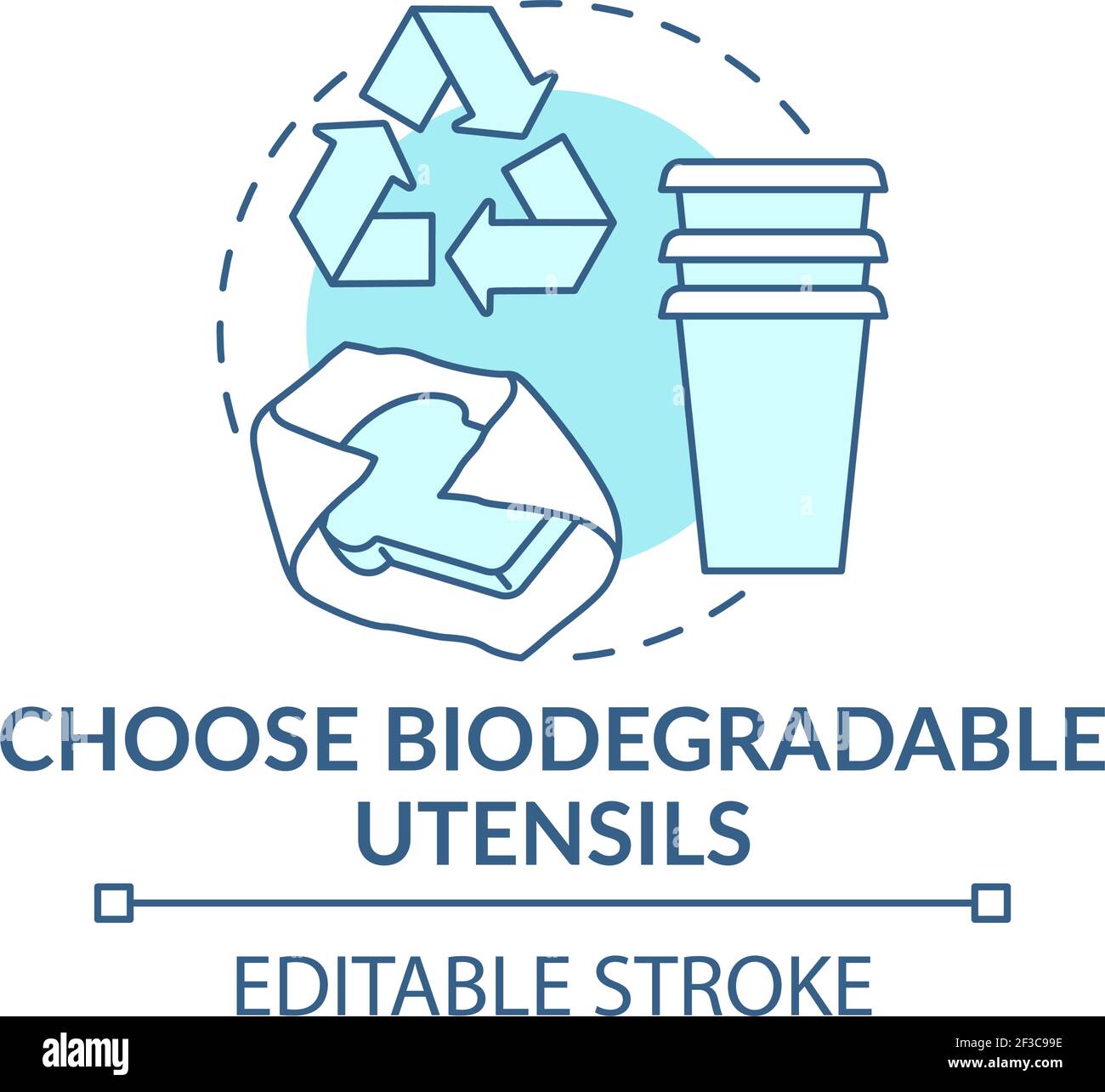Choose biodegradable utensils concept icon Stock Vector Image & Art - Alamy