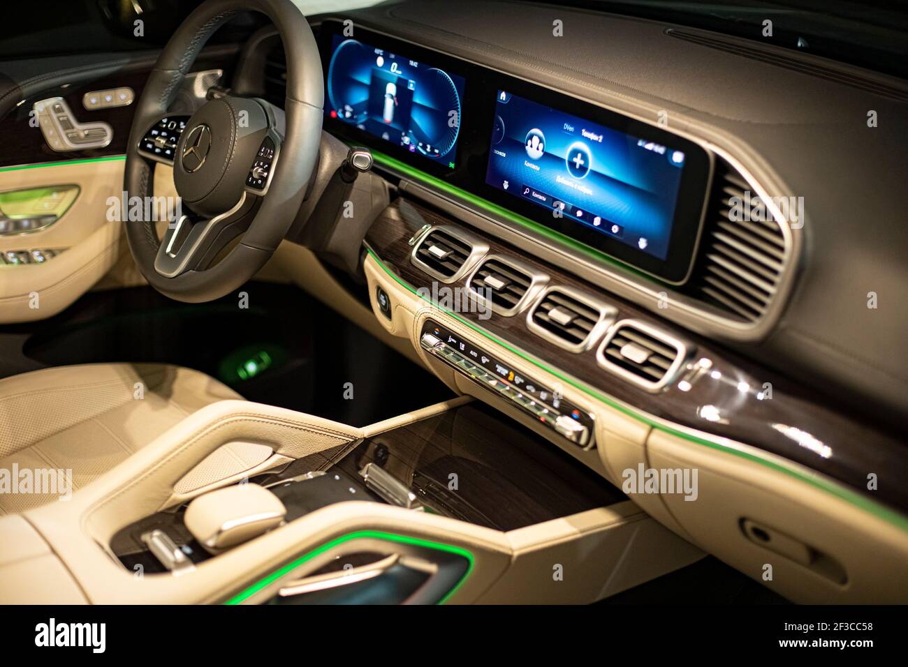 moscow, russia - december 24, 2019: driver's dashboard empty interior ...