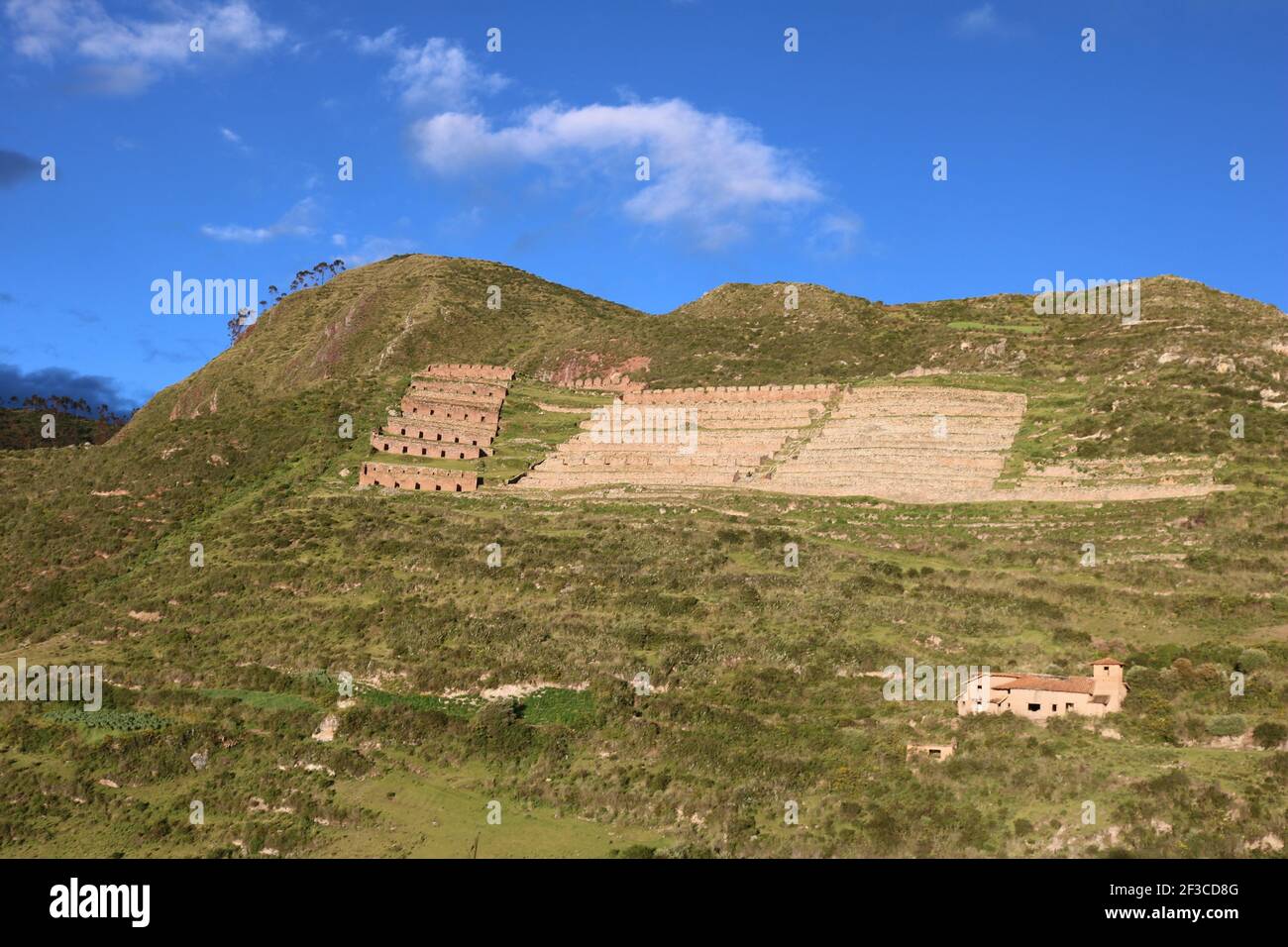 The Inca Empire fortress ruins on a hill Stock Photo - Alamy
