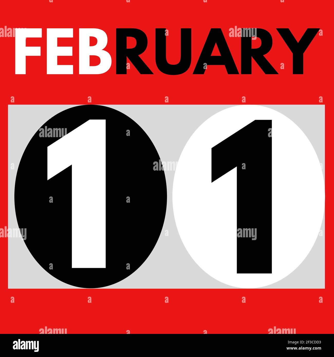 February 11 . Modern daily calendar icon .date ,day, month .calendar ...