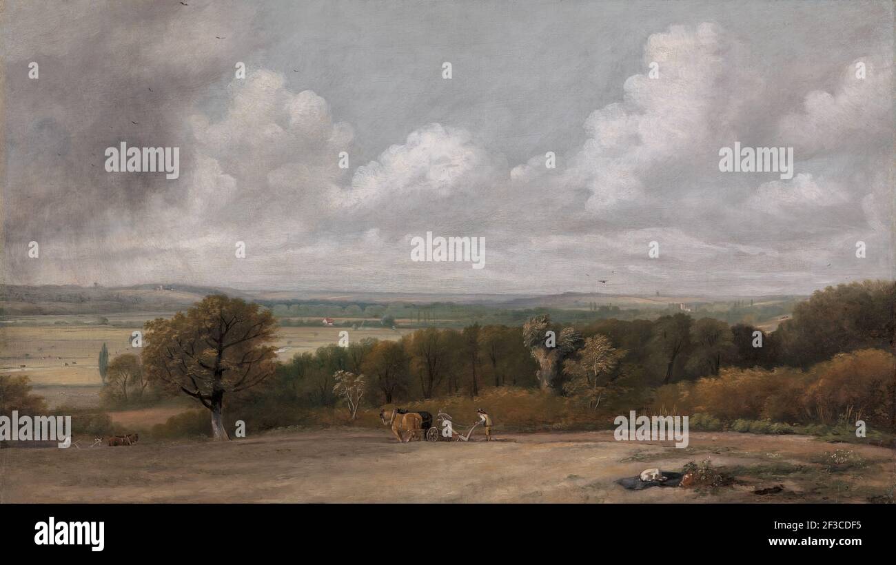 Ploughing Scene in Suffolk;A Summerland;Dedham Vale with Ploughmen;A ...