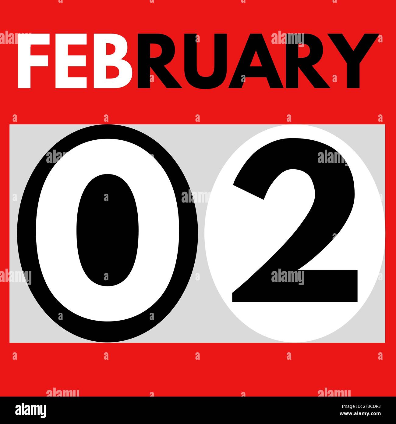 February 2 . Modern daily calendar icon .date ,day, month .calendar for ...