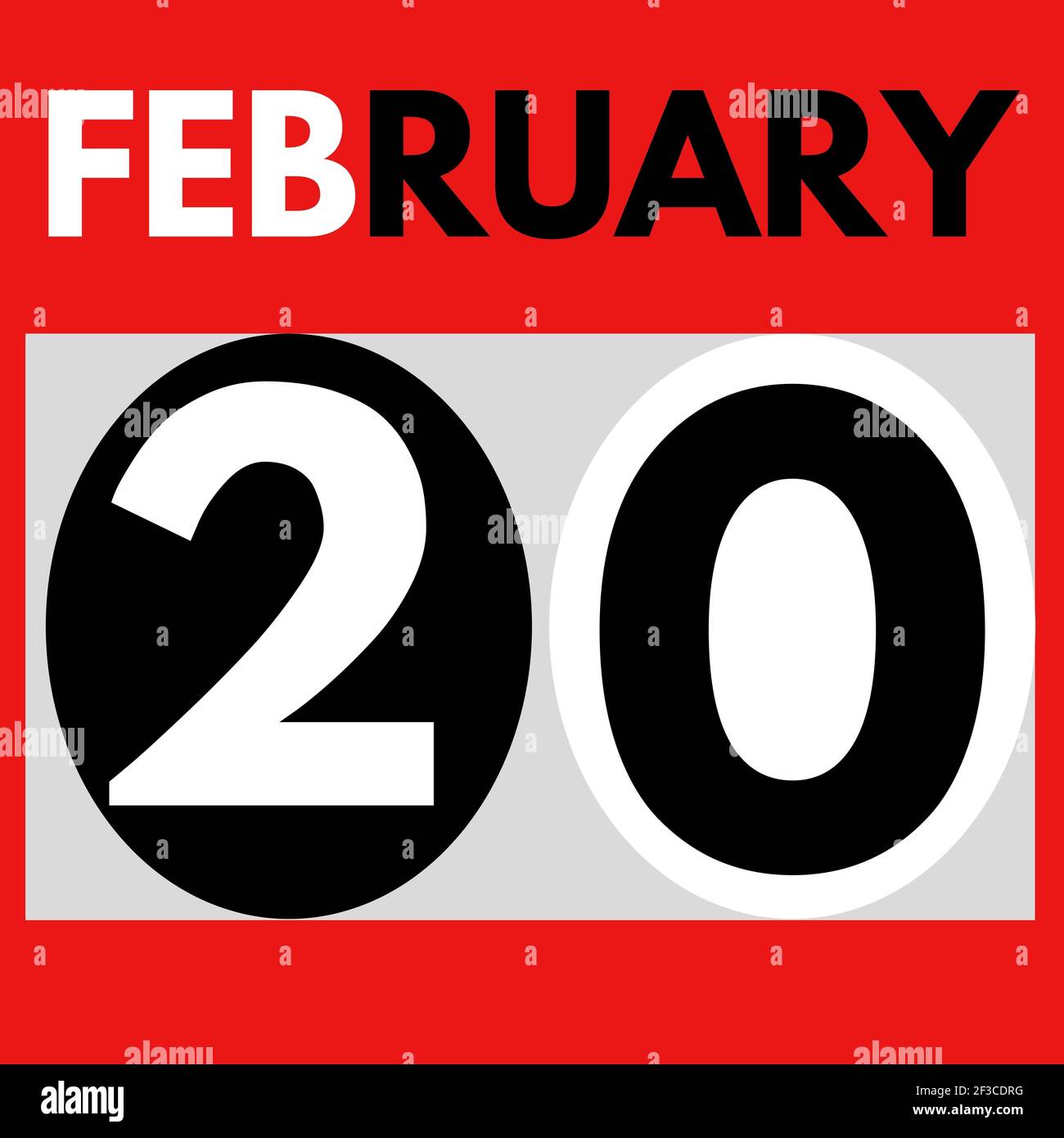 February 20 . Modern daily calendar icon .date ,day, month .calendar ...