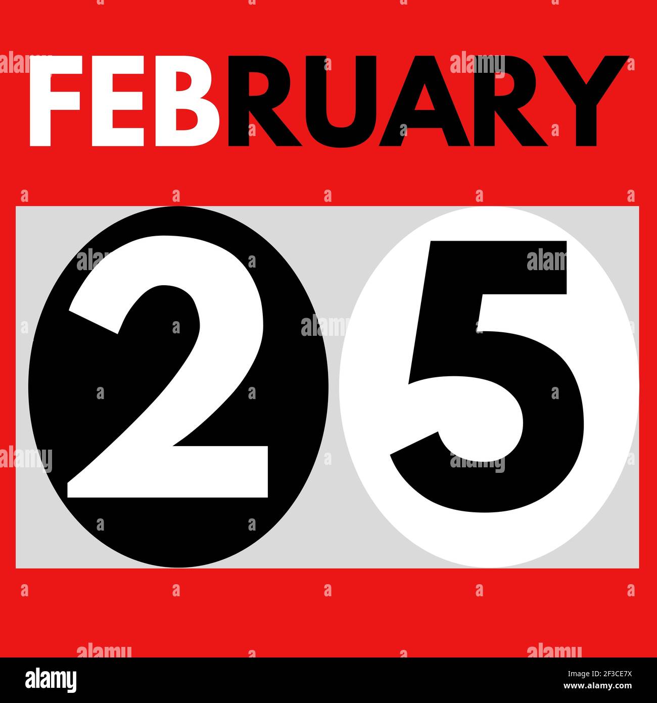 February 25 . Modern daily calendar icon .date ,day, month .calendar ...