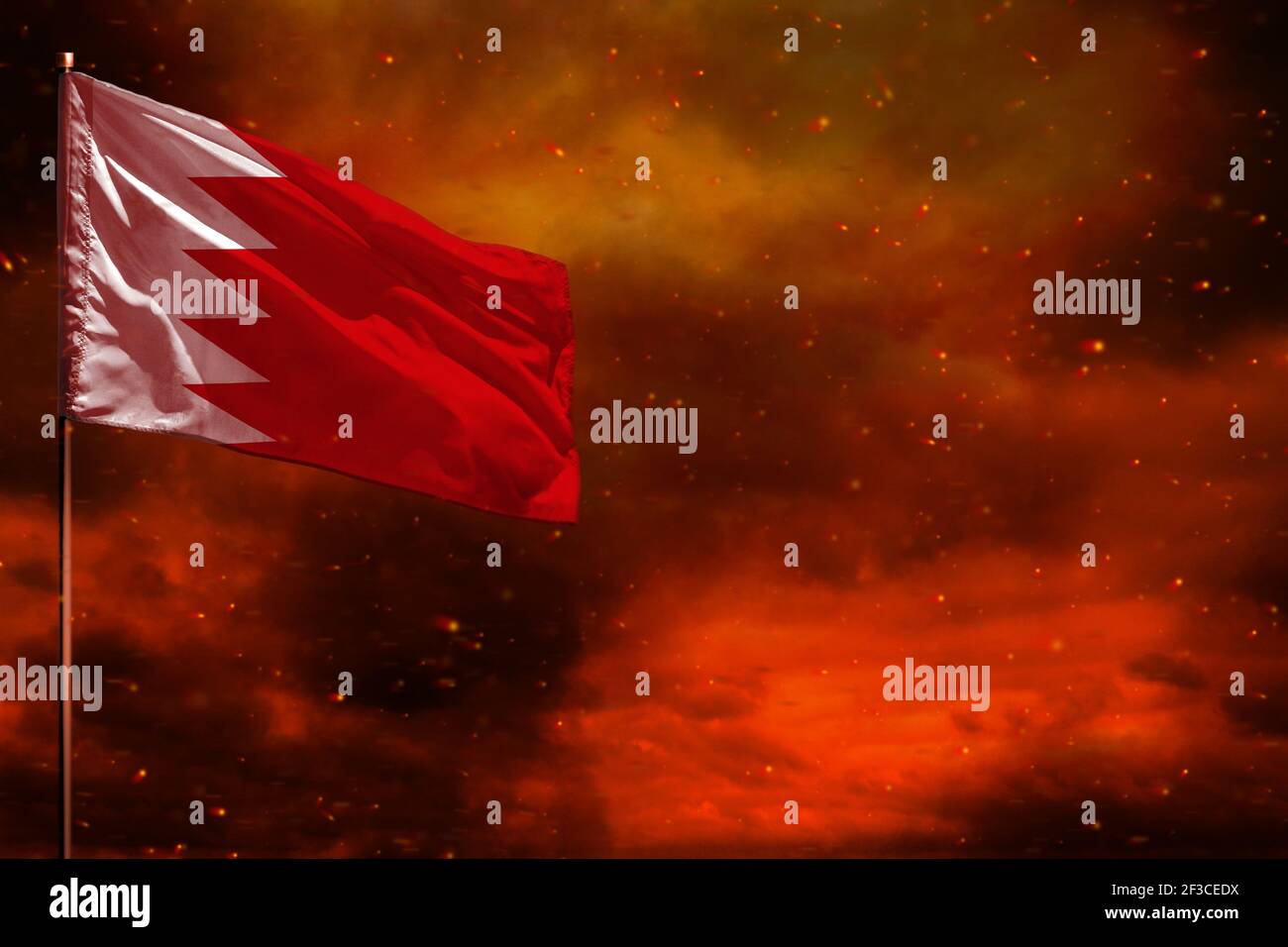 Fluttering Bahrain flag mockup with blank space for your data on ...