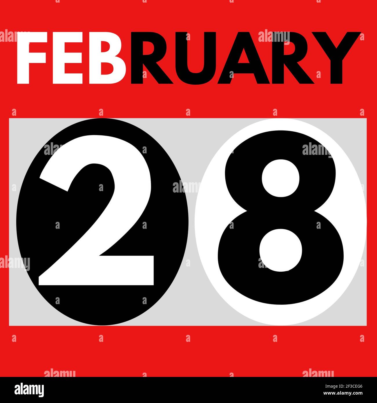 February 28 . Modern daily calendar icon .date ,day, month .calendar ...