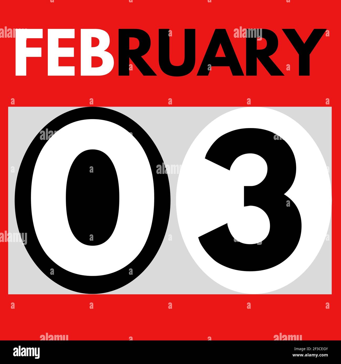 February 3 . Modern daily calendar icon .date ,day, month .calendar for ...