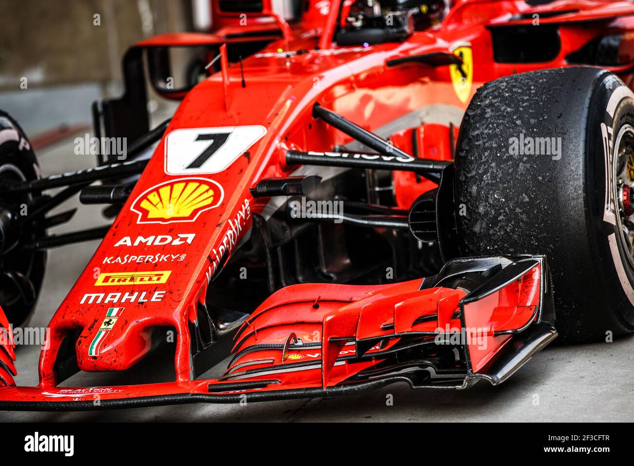 07 RAIKKONEN Kimi (fin), Scuderia Ferrari SF71H, dirty car during 2018 ...