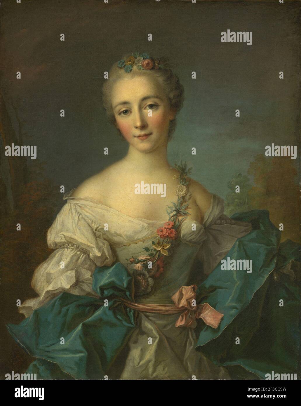 Portrait of a Young Woman, 1750/1760 Stock Photo - Alamy
