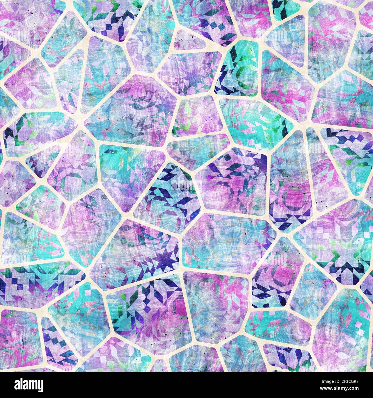 Seamless geo tile shape collage surface pattern Stock Photo - Alamy