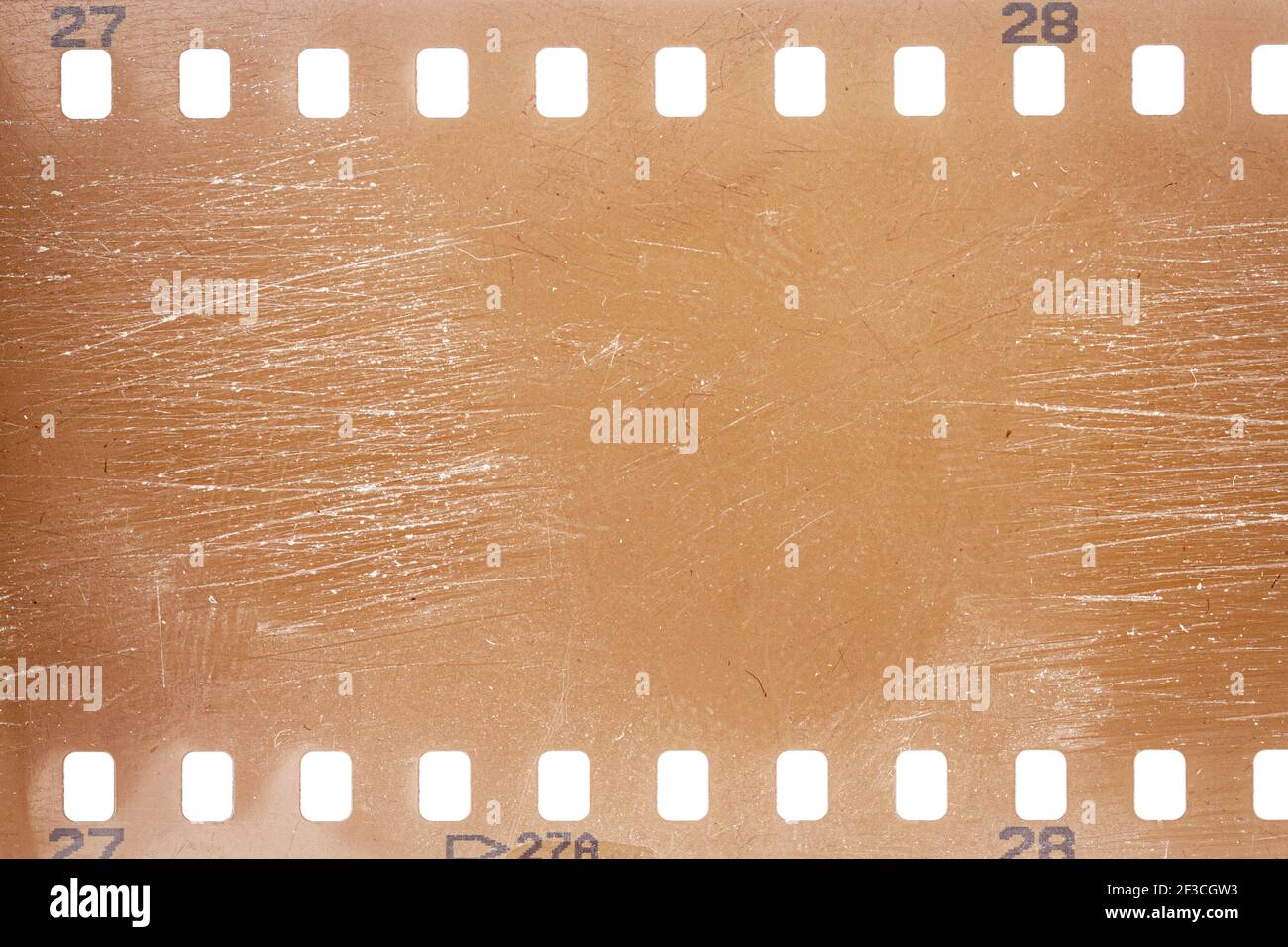 Dusty and grungy 35mm film texture or surface. Perforated camera film ...