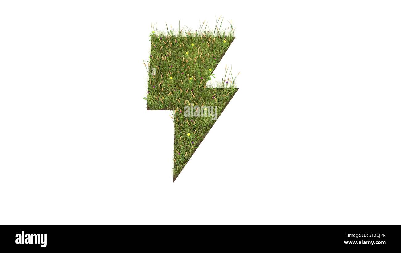 3d rendered grass field with colorful flowers in shape of symbol of ...