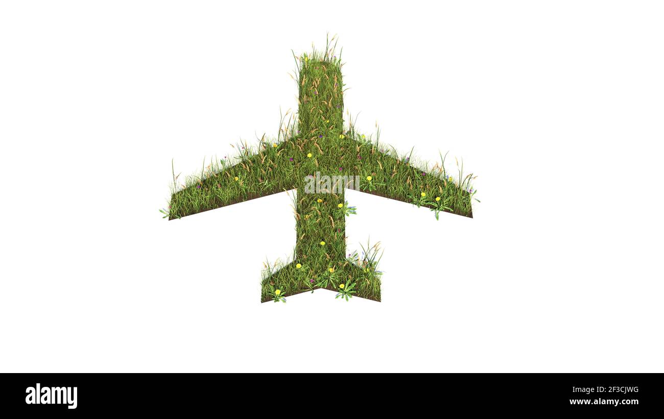 3d rendered grass field with colorful flowers in shape of symbol of ...