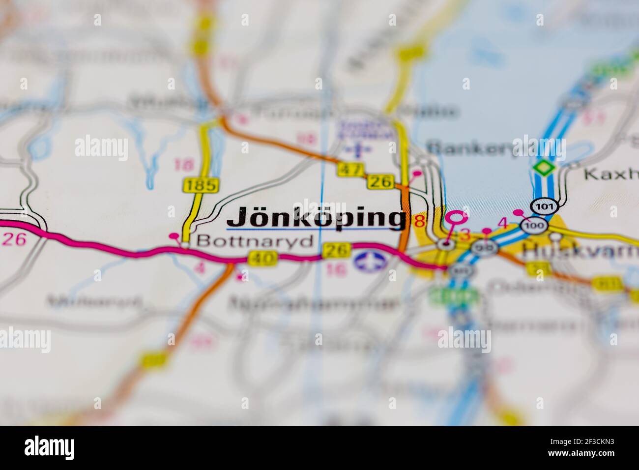 Jonkoping Shown on a geography map or road map Stock Photo - Alamy