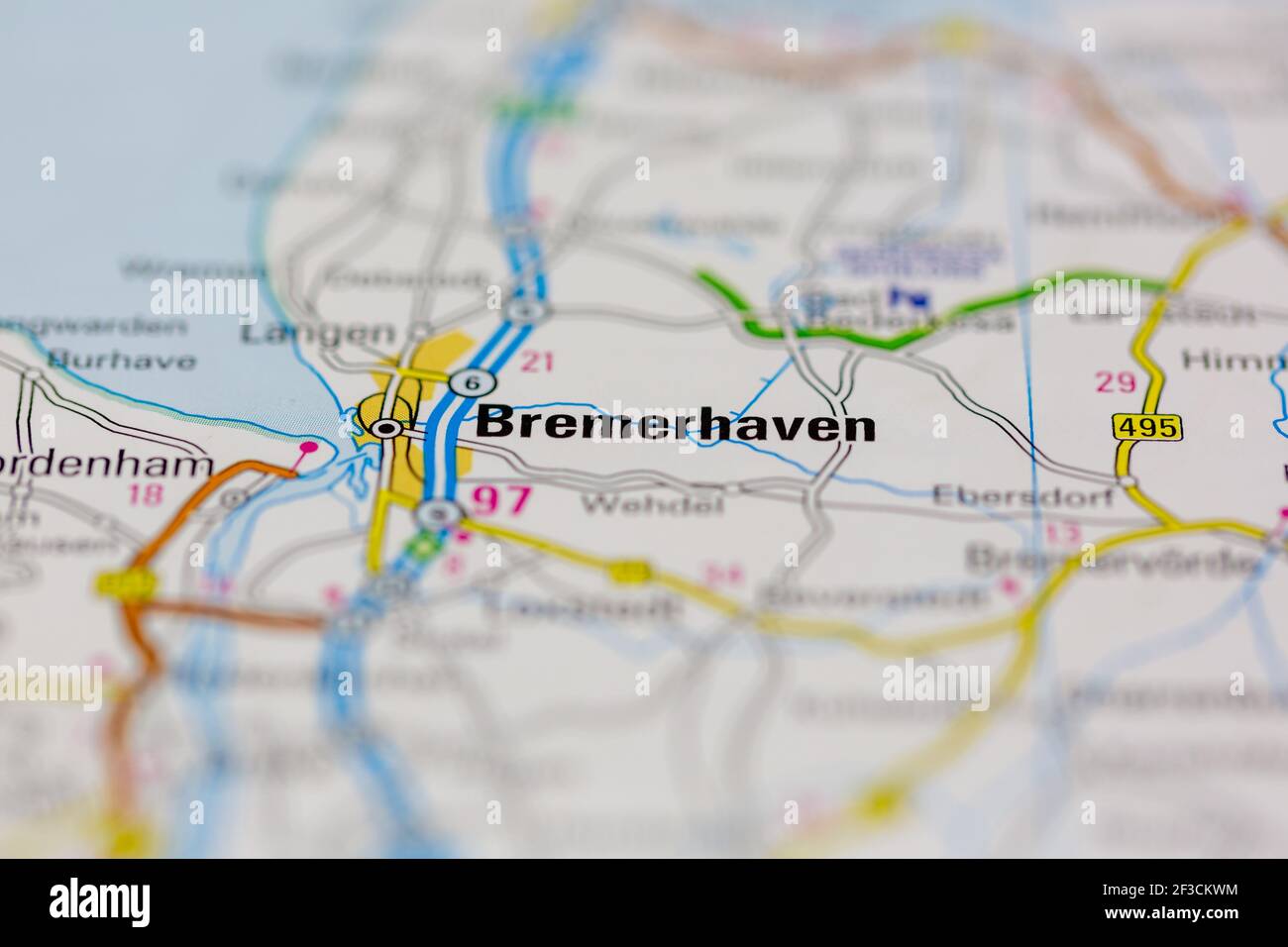Bremerhaven Shown on a geography map or road map Stock Photo - Alamy