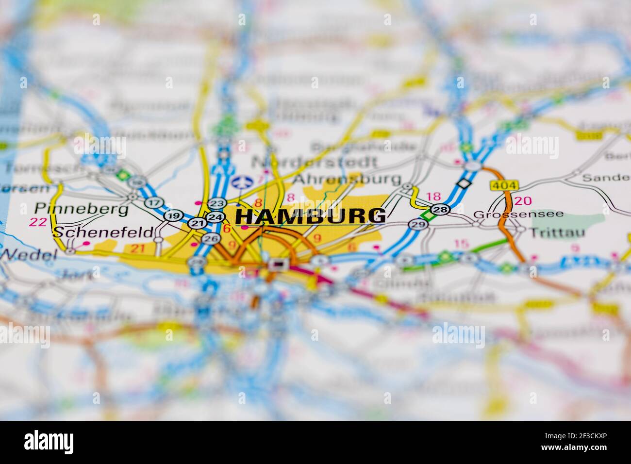 Hamburg Shown on a geography map or road map Stock Photo - Alamy